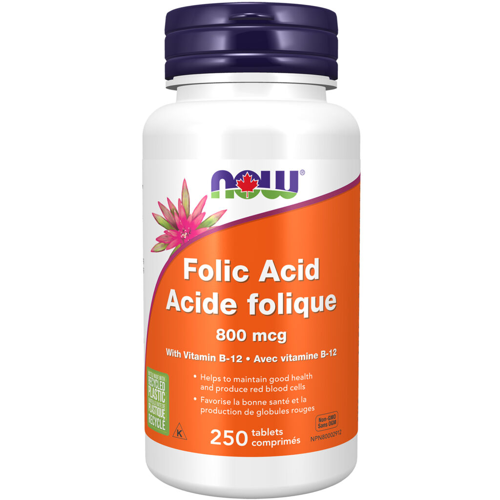 Folic Acid 800 mcg Tablets - Now Foods Canada