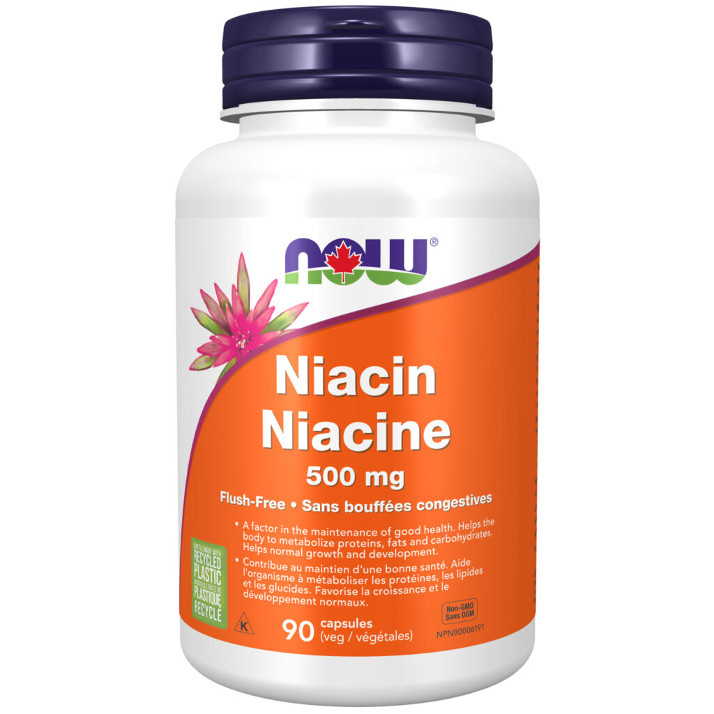 Niacin 500mg, 90 veg capsule, Flush Free - Now Foods Canada