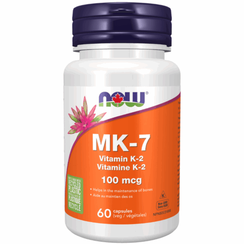 MK-7 Vitamin K-2 100 mcg Veg Capsules - Now Foods Canada