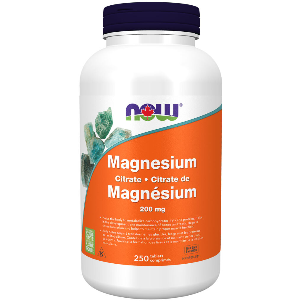 Magnesium Citrate 200 mg Tablets - Now Foods Canada