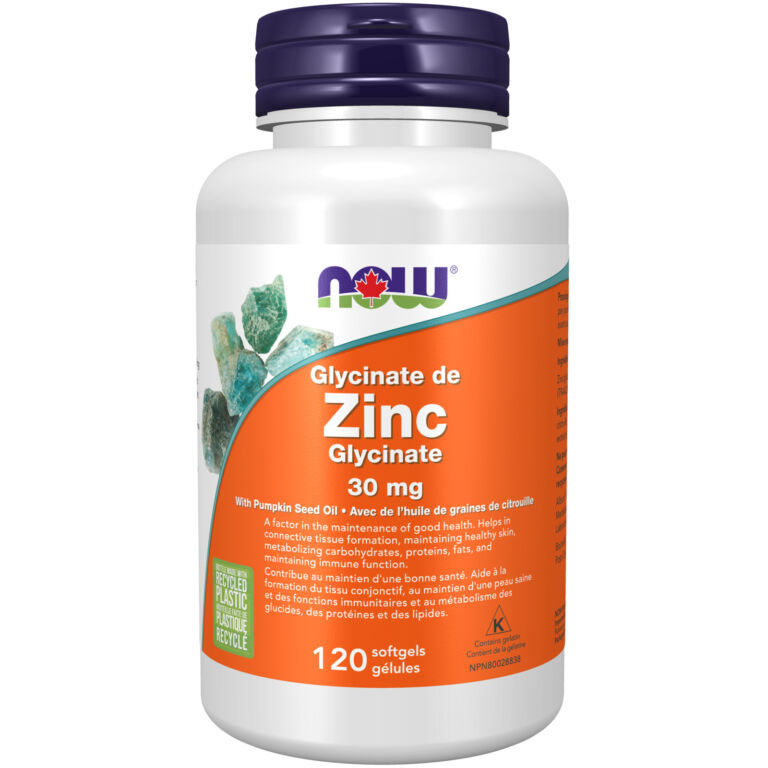 Zinc Glycinate 30mg Softgels - Now Foods Canada