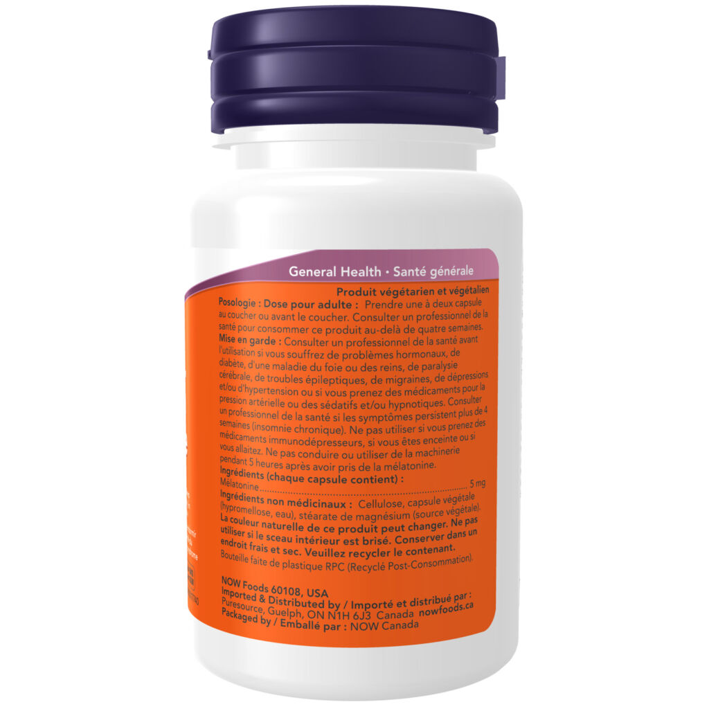 Melatonin 5 mg Veg Capsules - Now Foods Canada