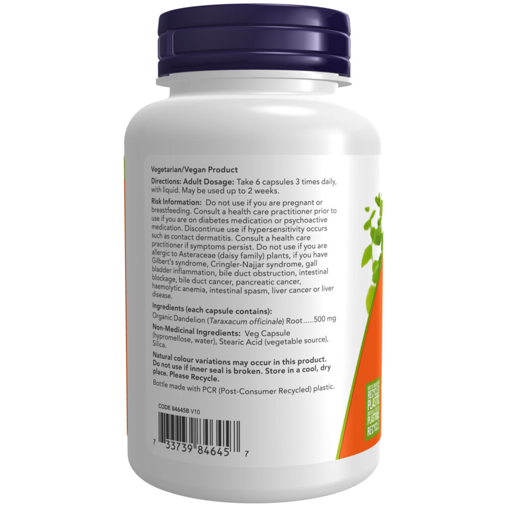 Dandelion Root 500 mg Veg Capsules - Now Foods Canada