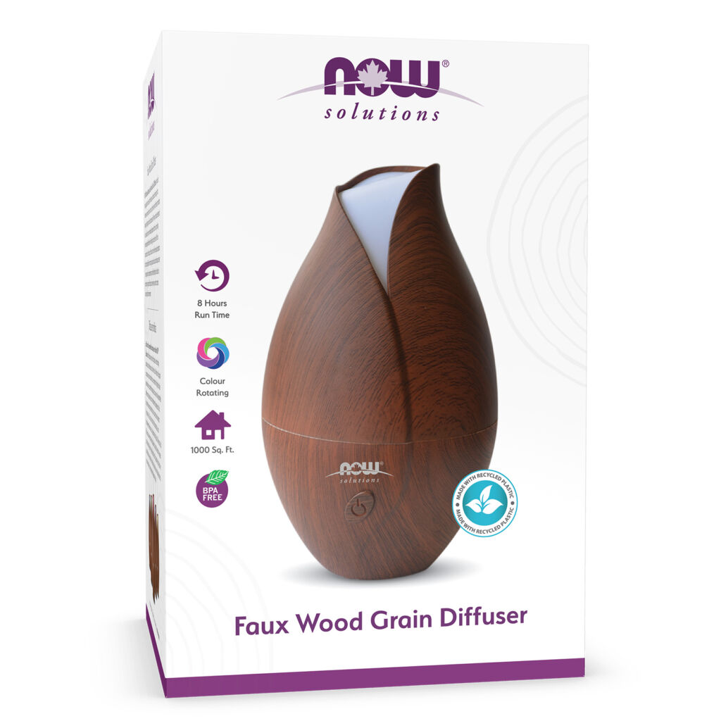 Faux Wood Ultrasonic Essential Oil Diffuser - Now Foods Canada