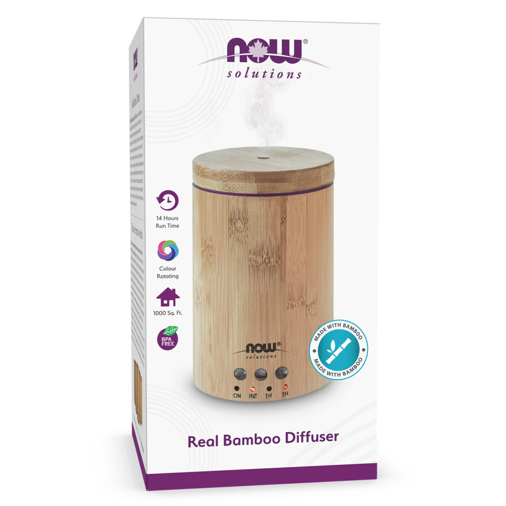 Real Bamboo Ultrasonic Essential Oil Diffuser - Now Foods Canada
