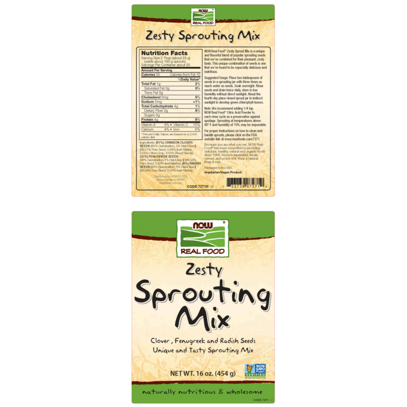 Zesty Sprouting Mix - Now Foods Canada