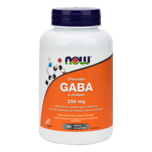 GABA Chewable 250 mg Tablets - Now Foods Canada