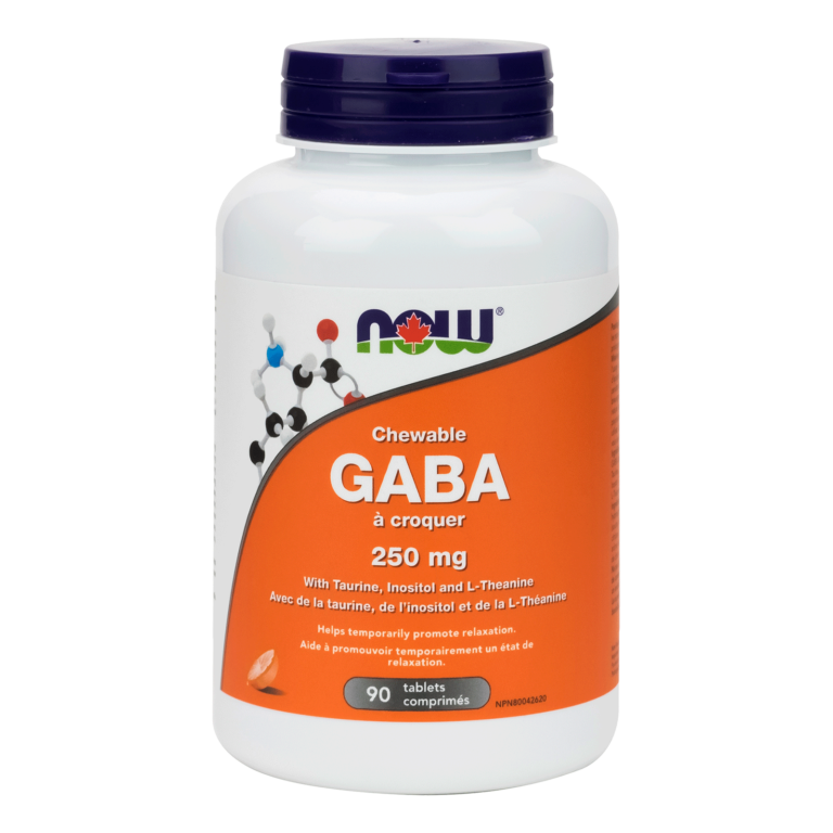 GABA Chewable 250 mg Tablets - Now Foods Canada