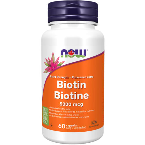 Biotin 5,000 mcg Capsules - Now Foods Canada
