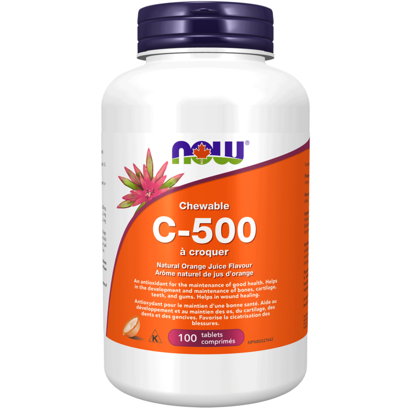 C-500 Orange Chewable Tablets - Now Foods Canada