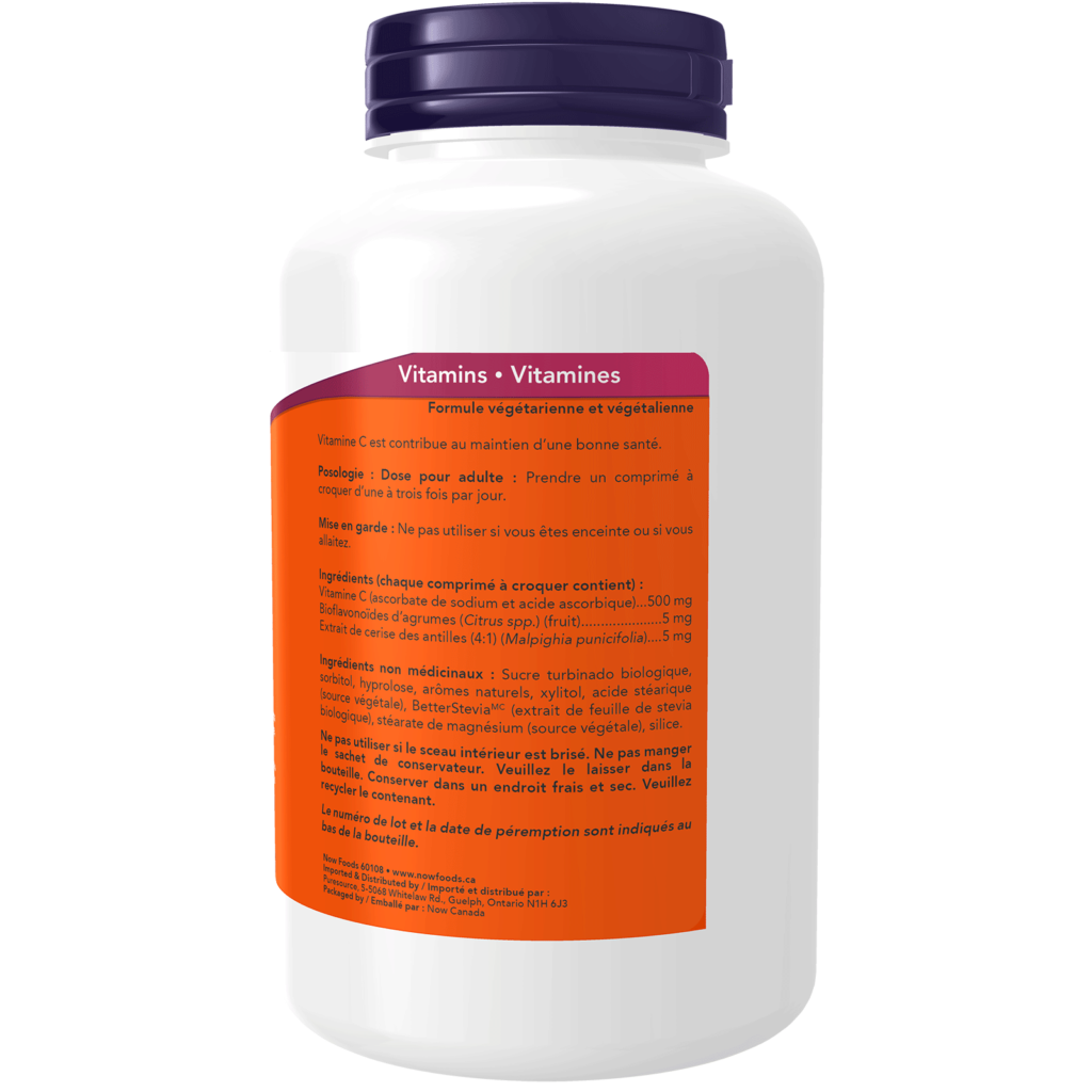 C-500 Orange Chewable Tablets - Now Foods Canada