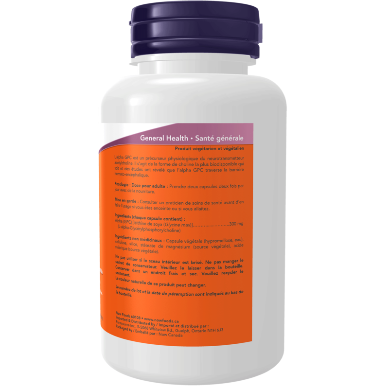 Alpha GPC 300mg Veg Capsules - Now Foods Canada