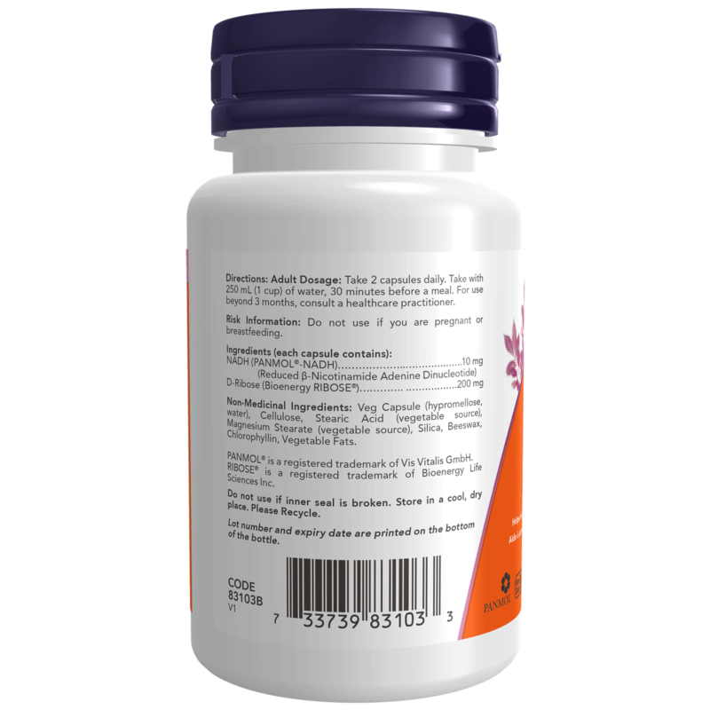 NADH 10 mg Veg Capsules - Now Foods Canada