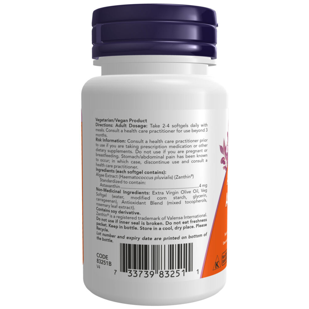Astaxanthin 4 mg Veg Softgels - Now Foods Canada