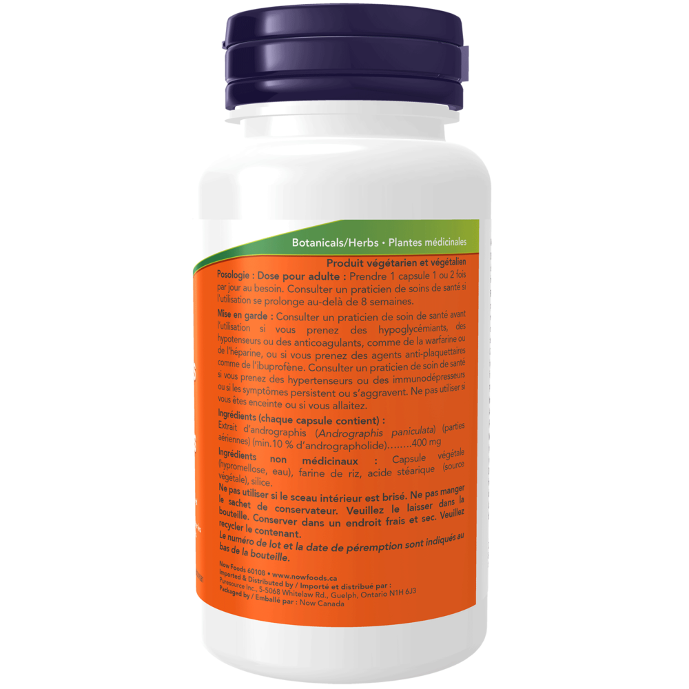 Andrographis Extract 400 mg Veg Capsules - Now Foods Canada