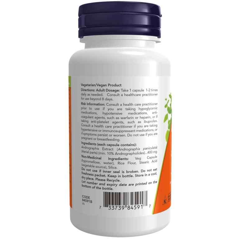 Andrographis Extract 400 mg Veg Capsules - Now Foods Canada