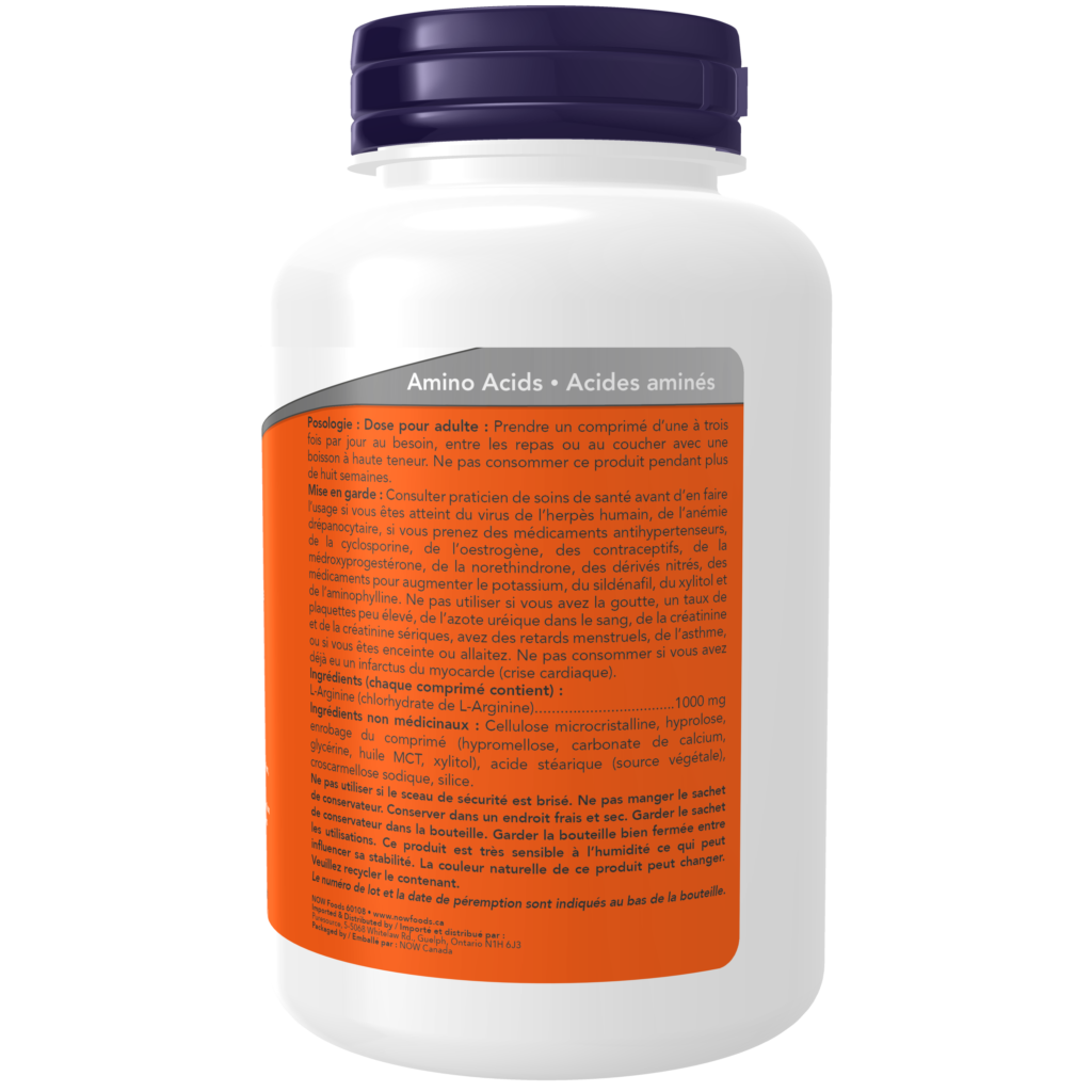 L-Arginine 1,000 mg Tablets - Now Foods Canada