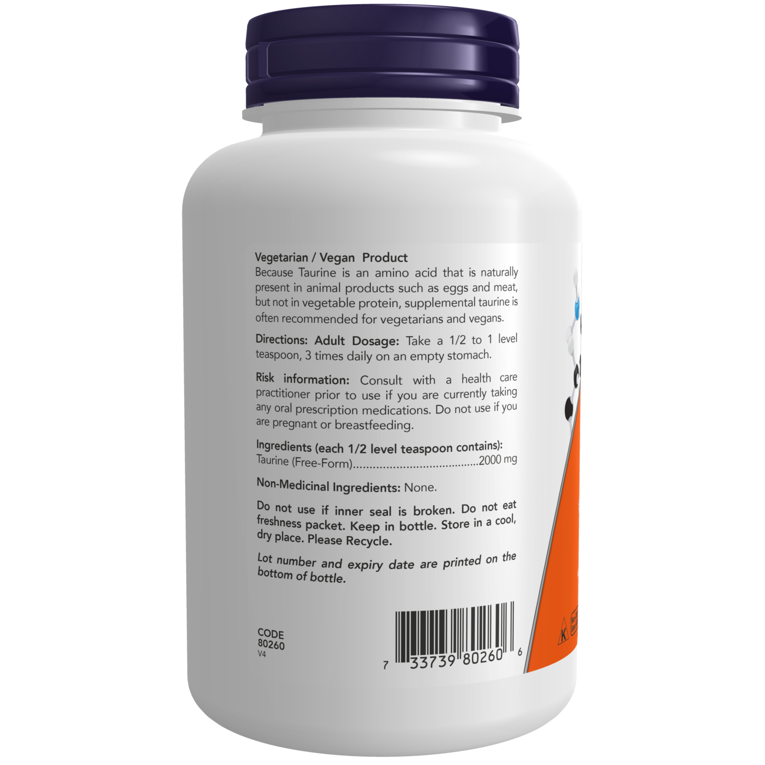 Taurine Pure Powder - Now Foods Canada