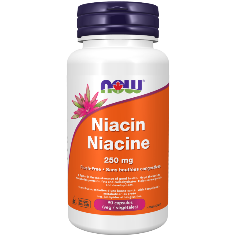Niacin 250 mg, 90 veg capsule, Flush Free - Now Foods Canada