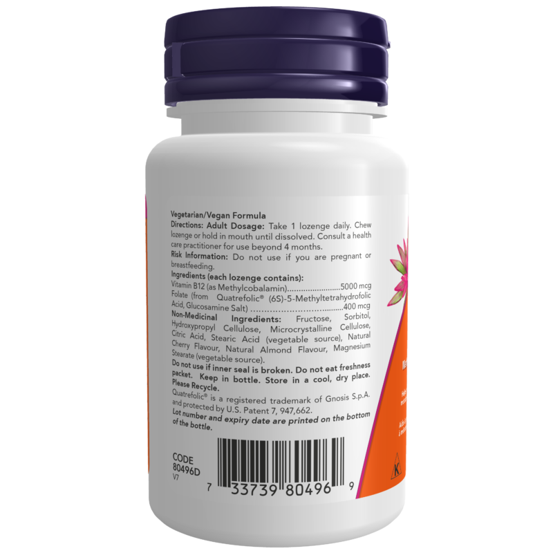 B-12 5,000 mcg Methylcobalamin Lozenges - Now Foods Canada