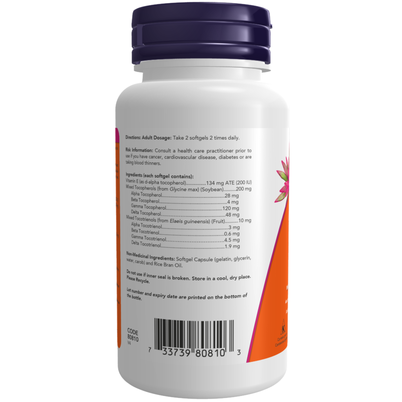 Gamma E Complex (Tocopherols/Tocotrienols) Softgels - Now Foods Canada