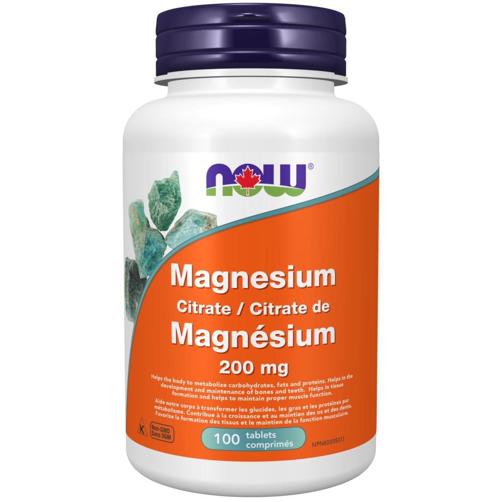 Magnesium Citrate 200 mg Tablets - Now Foods Canada