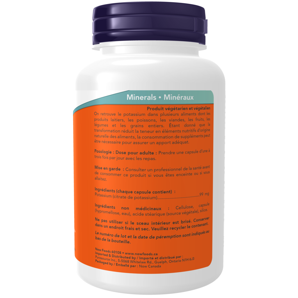 Potassium Citrate 99 mg Capsules - Now Foods Canada