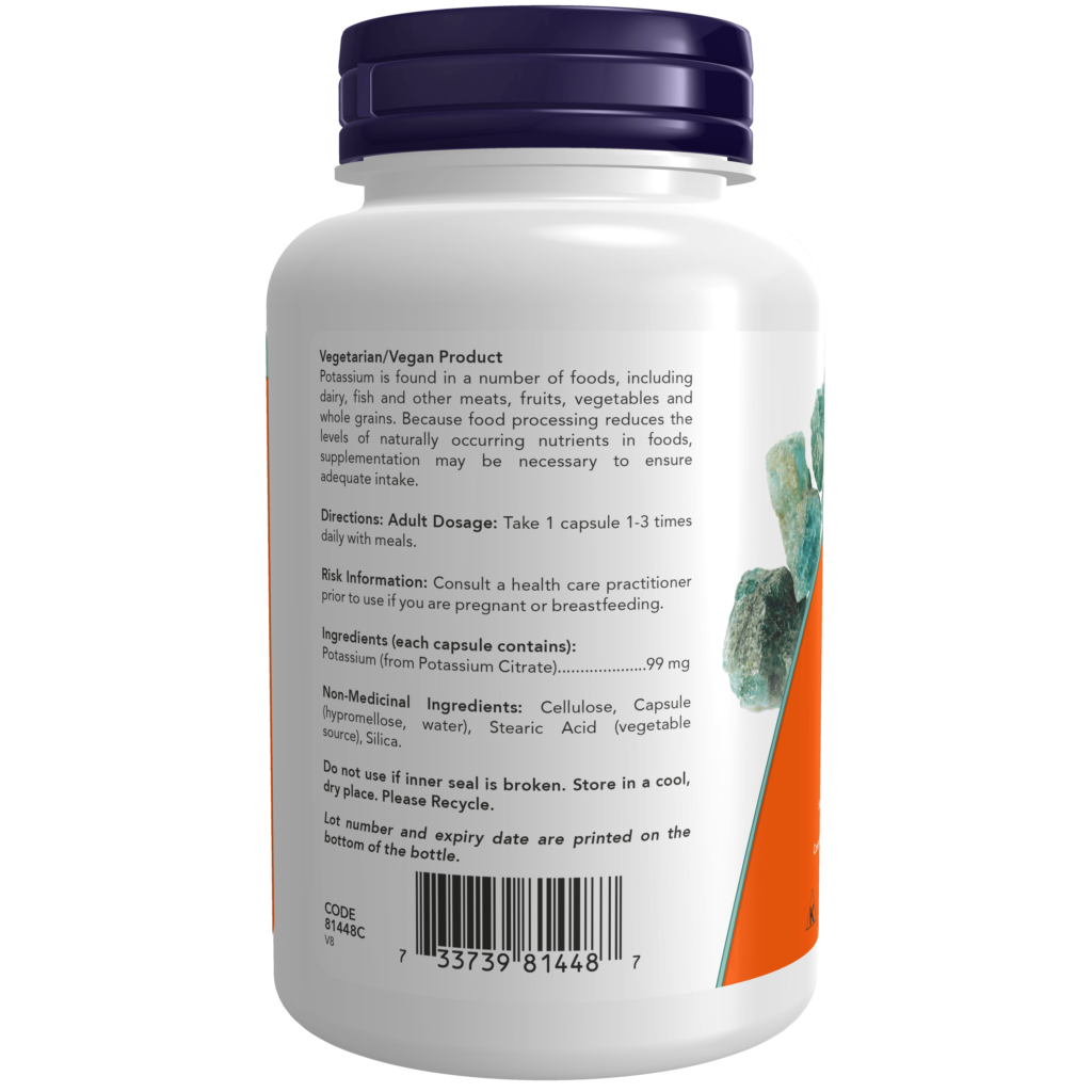 Potassium Citrate 99 Mg Capsules Now Foods Canada