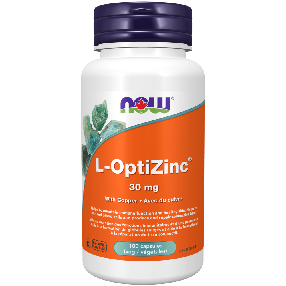 L-OptiZinc® Monomethionine 30 mg Veg Capsules - Now Foods Canada