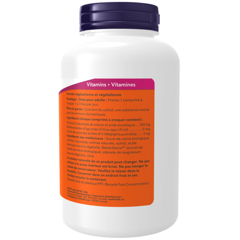 C-500 Orange Chewable Tablets - Now Foods Canada