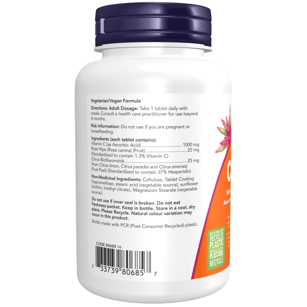 C-1,000 with Rose Hips and Bioflavonoids Tablets - Now Foods Canada