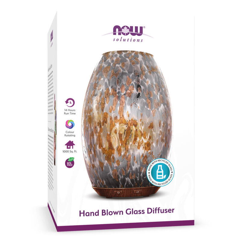 Hand Blown Glass Ultrasonic Essential Oil Diffuser - Now Foods Canada