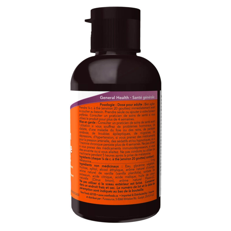 Melatonin Liquid Vanilla Citrus - Now Foods Canada