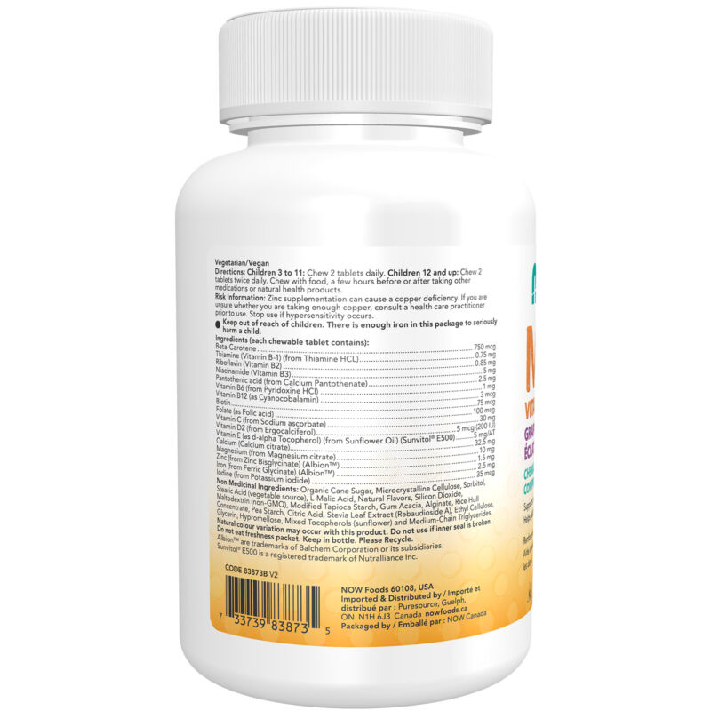 NOW Kids® Multi Vitamins Chewable Tablets, Grape Splash - Now Foods Canada